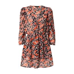 Colourful Rebel Kleid Damen Gr&ouml;&szlig;e 38 orange / schwarz / wei&szlig; Winterkleid