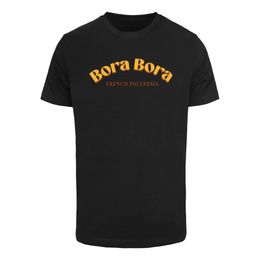 Mister Tee T-Shirt 'Bora Bora French Polynesia' Herren Gr&ouml;&szlig;e XXL goldgelb / dunkelorange / schwarz
