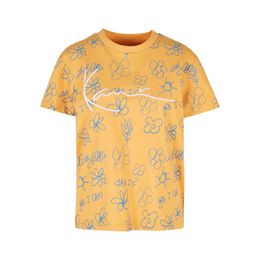 Karl Kani T-Shirt Damen Gr&ouml;&szlig;e L blau / hellorange / wei&szlig;
