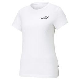 Puma Damen T-Shirt "ESS SMALL LOGO TEE", wei&szlig;, Gr. XL, unifarben, Jersey, Obermaterial: 100% Baumwolle, Shirts, regul&auml;re Passform,