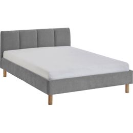 Meise M&ouml;bel Polsterbett MEISE.M&Ouml;BEL "Joker, in verschiedenen Breiten und Farben erh&auml;ltlich", grau, grau, grau, B:126cm H:82cm L:210cm, Betten, Polsterbett, wahlweise mit schwarzem oder eichefarbigem Holzfu&szlig;