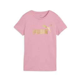Puma Damen T-Shirt "ESS METALLIC NO. 1 LOGO TEE", rosa, Gr. XL, bedruckt, Jersey, Obermaterial: 100% Baumwolle, Shirts, Regular Fit,