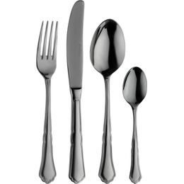 Pinti Inox PINTINOX Besteck-Set "Settecento Treasure", 30 tlg., grau, Essbesteck-Sets, Optik schwarz PVD Beschichtung