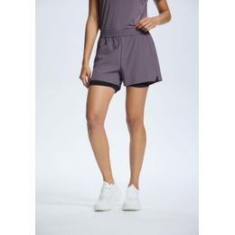 Rukka Damen Trainingsshorts "Rukka Shorts Makela 2In1"pflaume, Gr. 36, 87% Polyester, 13% Elasthan, Hosen