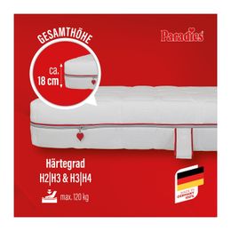 Kaltschaummatratze Paradies, B:100cm H:18cm L:200cm, grau, Bezug: 65% Polyester, 35% Baumwolle. Steppf&uuml;llung: 100% Polyester, Matratzen, "Neuheit: