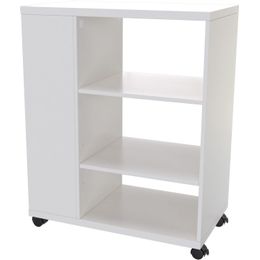 Rollwagen OTTO HOME, B:60cm H:75cm T:35cm, wei&szlig;, Holzwerkstoff, Rollwagen, "LOKVE, Rollcontainer, Druckertisch, Rollregal", Rollen feststellbar, 6
