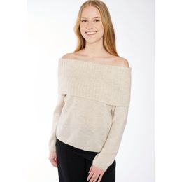 Haily's HAILY&rsquo;S Damen Strickpullover "LS A SK Au44relia", beige, Gr. M, unifarben, Strick, Obermaterial: 80% Polyacryl, 20% Polyamid, Pullover