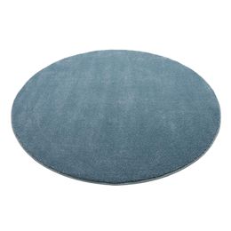 Teppich, H:20mm &Oslash;:120cm, blau, OCI DIE TEPPICHMARKE, Polypropylen (PP), Wohnzimmer, Teppiche, "NEW VILLA MELANGE", maschinell gewebt,