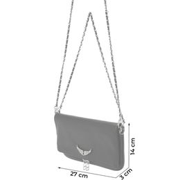 Zadig & Voltaire Zadig & Voltaire Clutch 'ROCK SWING YOUR WINGS' Damen Gr&ouml;&szlig;e One Size schwarz / silber