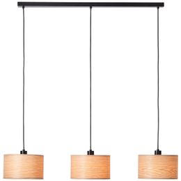 Brilliant Pendelleuchte "Romm", 3, H: 120cm, 1 Stk., schwarz, Esszimmer, Leuchten, 3flg holz hell/schwarz