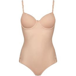 Triumph Damen Shaping-Body "Modern Finesse BSWP", beige, Gr. 90, unifarben, Spitze, Obermaterial: 52% Polyamid, 30% Elasthan, 18% Polyester, Bodys,