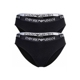 Emporio Armani Damen Slip "Slip ESSENTIAL COTTON 2er Pack", Gr. XL, schwarz, Obermaterial: 95% Baumwolle CO. 5% Elasthan EL., Unterhosen