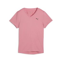 Puma Damen Trainingsshirt "TAD ESSENTIALS T-Shirt mit V-Ausschnitt Damen"wild pink, Gr. XXXL, Obermaterial: 100% Polyester, Shirts