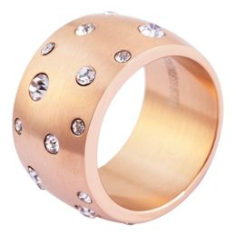 Adelia&acute;s ADELIA ́S Fingerring "Damen Ring aus Edelstahl mit Strass Steinchen", 60, Edelstahlgold, Edelstahl, Fingerringe, Zum Verschenken an Menschen, die