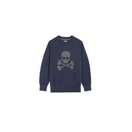 Scalpers Pullover 'Skull Intarsia' Jungen Gr&ouml;&szlig;e 161/162 marine / grau