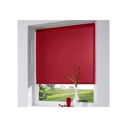 Seitenzugrollo K-home, B:120cm H:150cm, rot, Polyester, Rollos, "Thermo Klemmfix-Rollo", 1 St&uuml;ck