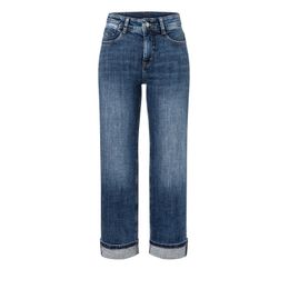 MAC Damen Regular-fit-Jeans "LAURA smart glamour"medium blau washed, Gr. 40, unifarben, Denim/Jeans, Obermaterial: 98% Baumwolle, 2% Elasthan, Jeans,