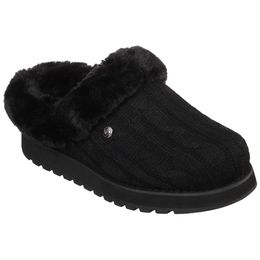 Skechers Damen Pantoffel "KEEPSAKES - ICE ANGEL", Gr. 35, schwarz, Textil, Schuhe, Hausschuh in Strick-Optik