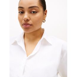 Damen Hemdbluse "CRV COTTON EASY SHIRT", wei&szlig;, Gr. 54, Tommy Hilfiger Curve, unifarben, Web, Obermaterial: 100% Baumwolle, Blusen, in gro&szlig;en Gr&ouml;&szlig;en,