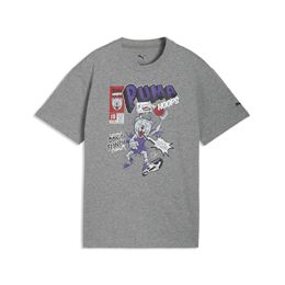 Puma Kinder Trainingsshirt "Flagrant Foul Relaxed Basketball Player T-Shirt Jungen"medium gray heather, Gr. 128, bedruckt, Obermaterial: 100%
