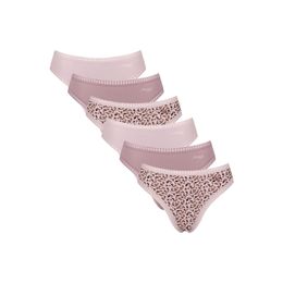 Sloggi Damen Slip "Slip GO Crush High leg C6P 6er Pack", Gr. XS, pink, Obermaterial: 95% Baumwolle CO. 5% Elasthan EL., Unterhosen