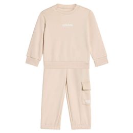 adidas Sportswear Trainingsanzug 'Essentials' Jungen Gr&ouml;&szlig;e 104 beige / wei&szlig;