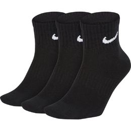 Nike Everyday Lightweight Training Ankle Socks (3 Pairs) Bekleidung Unisex schwarz