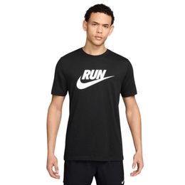 Nike Dri-Fit Tee Run Swoosh Bekleidung Herren schwarz