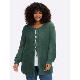sheego Strickjacke Damen Gr&ouml;&szlig;e L dunkelgr&uuml;n
