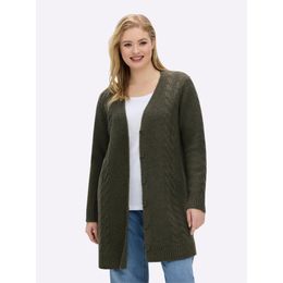 sheego Strickjacke Damen Gr&ouml;&szlig;e XL oliv