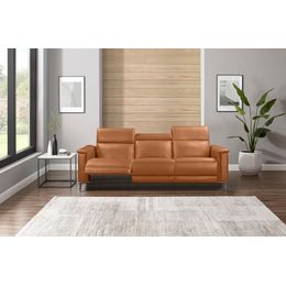 3-Sitzer OTTO HOME "LUND B: 222 cm - OTTO. Verl&auml;ssliche Qualit&auml;t. Mit Relaxfunktion", braun (cognac), B:222cm H:97cm T:100cm, Echtleder 100% Echtleder;Kunstleder 100% Polyurethan, Sofas, in 2 Sitzen (links/rechts), manuell/elektrisch (USB-C), Kopfteilverst.