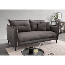 3-Sitzer Home Affaire, B:198cm H:94cm T:110cmgrau, Sofas, "LAVA Breite 198 cm, modern und elegant, aktuelle Kissenoptik, bequem", Armlehnen