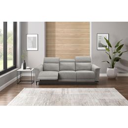 3-Sitzer OTTO HOME "LUND B: 222 cm - OTTO. Verl&auml;ssliche Qualit&auml;t. Mit Relaxfunktion", grau (hellgrau), B:222cm H:97cm T:100cm, Webstoff 100% Polyester, Sofas, in 2 Sitzen (links/rechts), manuell/elektrisch (USB-C), Kopfteilverst.