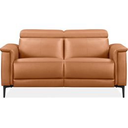 2-Sitzer OTTO HOME "Lund, mit Relaxfunktion und Kopfteilverstellung", braun (cognac), B:160cm H:97cm T:100cm, Kunstleder 100% Polyurethan, Sofas, manuell od. elektrisch (m.USB-C), Echtleder, Kunstleder, Webstoff