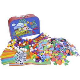 Kreativset KNORRTOYS "Bastelkoffer gro&szlig;", bunt, Kreativsets, KinderB:29cm H:20cm T:9cm, Gummi, Holz, B:29cm H:20cm T:9cm