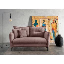 2-Sitzer Home Affaire, B:168cm H:94cm T:110cmrosa, Sofas, "LAVA Breite 168 cm, modern & elegant, aktuelle Kissenoptik, bequem", Armlehnen verstellbar