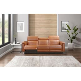 3-Sitzer OTTO HOME "LUND B: 222 cm - OTTO. Verl&auml;ssliche Qualit&auml;t. Mit Relaxfunktion", braun (cognac), B:222cm H:97cm T:100cm, Kunstleder 100% Polyurethan, Sofas, in 2 Sitzen (links/rechts), manuell/elektrisch (USB-C), Kopfteilverst.