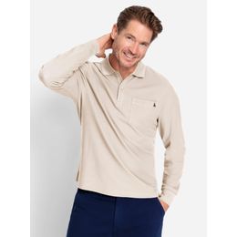 Poloshirt Catamaran "Langarm-Poloshirt", Herren, Gr. 56/58, beige (elfenbein), 60% Baumwolle, 40% Polyester, unifarben, Shirts