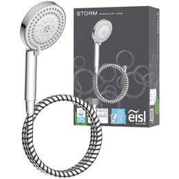 EISL&reg; Brausegarnitur EISL "STORM", grau (chrom), H:24cm, ABS-Kunststoff, Brausegarnituren, wassersparend, Antikalk, 7-fach verstellbar, Wasserstoppfunktion