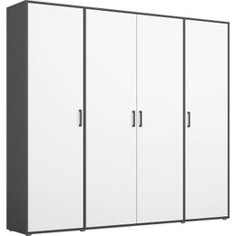 Dreht&uuml;renschrank Rauch "VOYAGER Otto&acute;s Choice Garderobe W&auml;scheschrank TOPSELLER Schlafzimmer", grau (graumetallic, alpinwei&szlig;), B:187cm H:194cm T:53cm, Holzwerkstoff, Schr&auml;nke, Dreht&uuml;renschrank, Schrank mit modernen Griffen in viel Stauraum MADE IN GERMANY, Topseller
