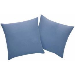 Dekokissen OTTO HOME "Parry Microfaser", blau (blau, unifarben), B:50cm L:50cm, Polyester, Dekokissen_Sitzkissen_Kissenh&uuml;llen, 2-er Set, unifarben, Kissenh&uuml;llen ohne F&uuml;llung, mit Rei&szlig;verschluss