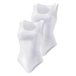 Vivance Shirtbody wei&szlig; Gr. 40/42 f&uuml;r Damen. Mit Rundhals. Ohne B&uuml;gel. K&ouml;rpernah. Nachhaltig.