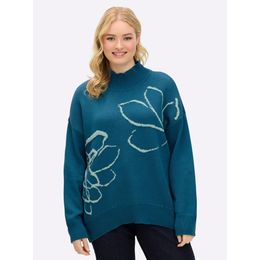 sheego Pullover Damen Gr&ouml;&szlig;e XL cyanblau / mint