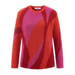 Peter Hahn - Rundhals-Pullover, rot, Gr. 36 / S - Baumwolle