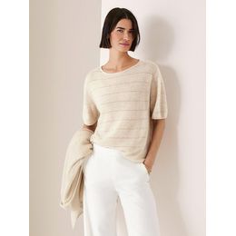 Peter Hahn - Pullover mit U-Boot-Ausschnitt, beige, Gr. 40 / M - Kaschmir