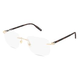 Montblanc MB0222O Brille Unisex | Fassung: Vollrand, Eckig, Gold Havanna