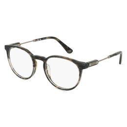 Police POIVPLF10 Brille Unisex | Fassung: Vollrand, Panto, Havanna Gl&auml;nzend