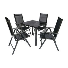 M&ouml;bel Kraft Gartenm&ouml;bel 5er-Set schwarz Ma&szlig;e (cm): B: 80 H: 73 &raquo; M&ouml;bel Kraft