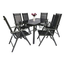 M&ouml;bel Kraft Gartenm&ouml;bel 7er-Set schwarz Ma&szlig;e (cm): B: 140 H: 73 &raquo; M&ouml;bel Kraft