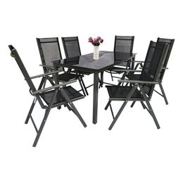 M&ouml;bel Kraft Gartenm&ouml;bel 7er-Set schwarz Ma&szlig;e (cm): B: 140 H: 73 &raquo; M&ouml;bel Kraft